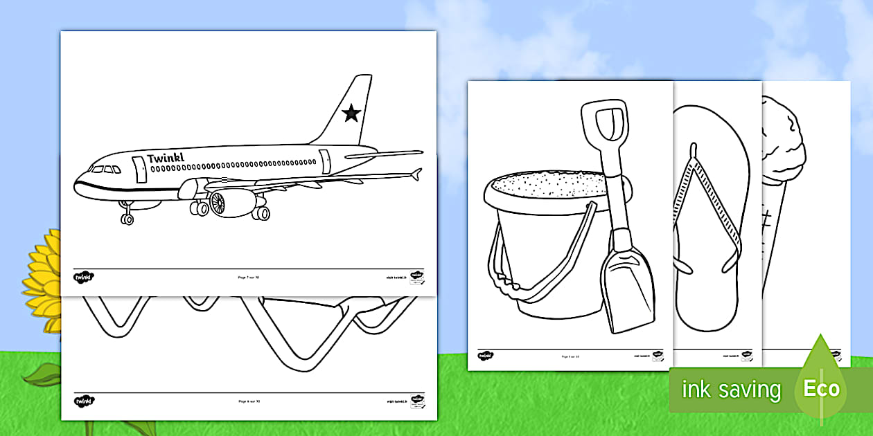 Coloriage été (teacher made) - Twinkl