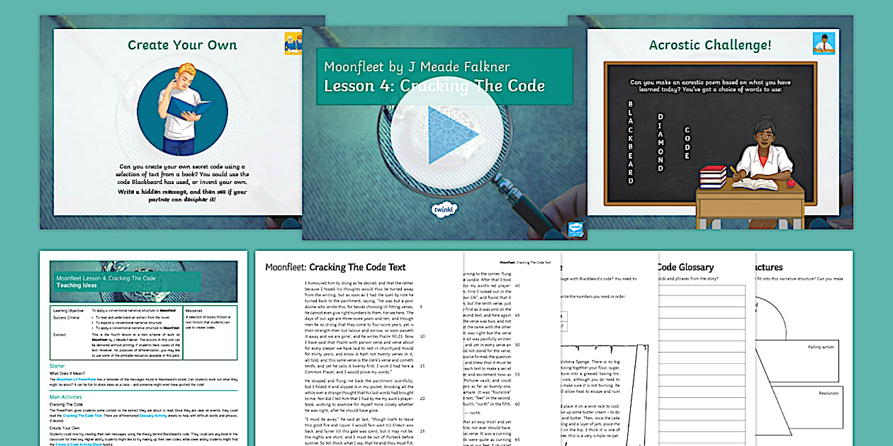Editable 'Moonfleet' Lesson 4: Cracking the Code Lesson Pack