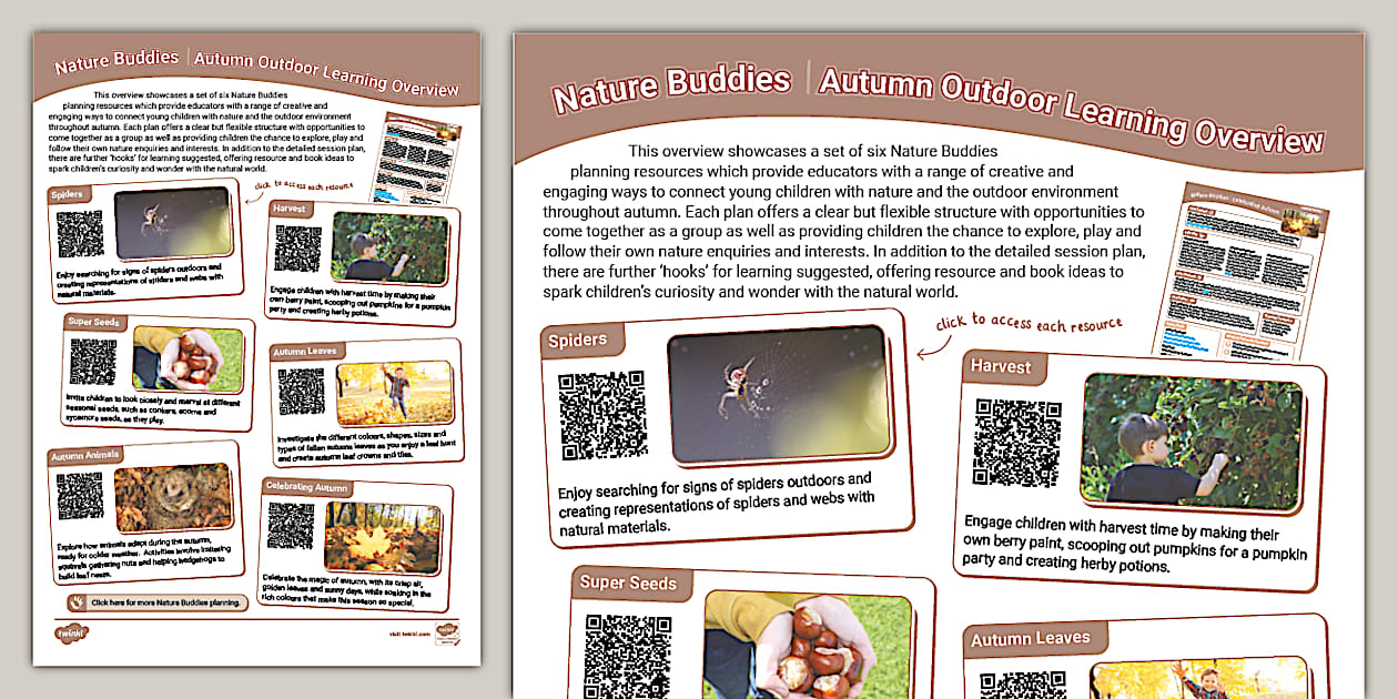 Nature Buddies Autumn Outdoor Learning Overview - Twinkl