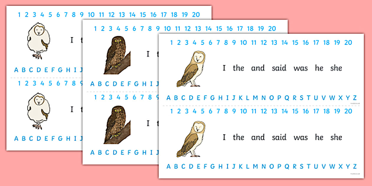 Owl Themed Alphabet Strips