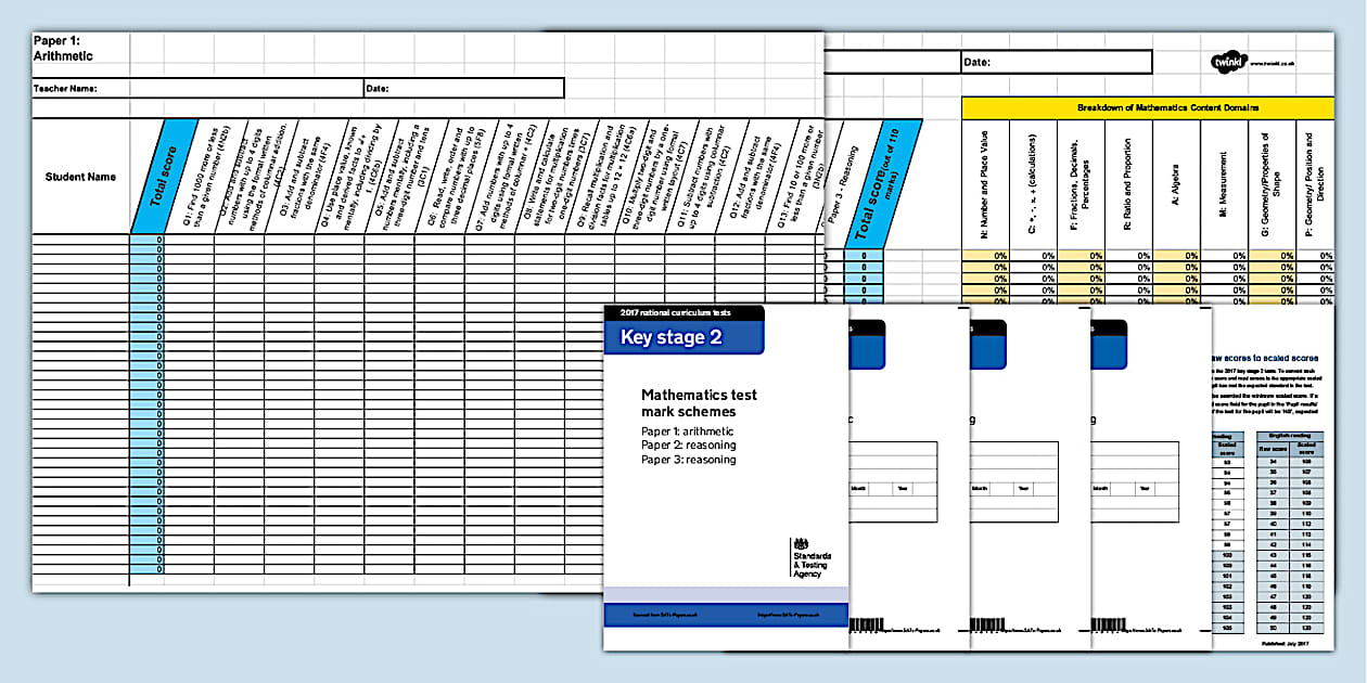 KS2 SATs Papers - Year 6 Maths Paper 2017 Analysis Grid