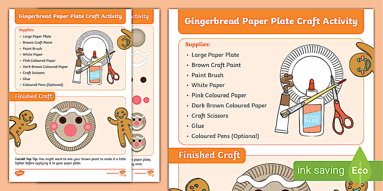 Gingerbread Paper Plate Craft Activity (Teacher-Made)