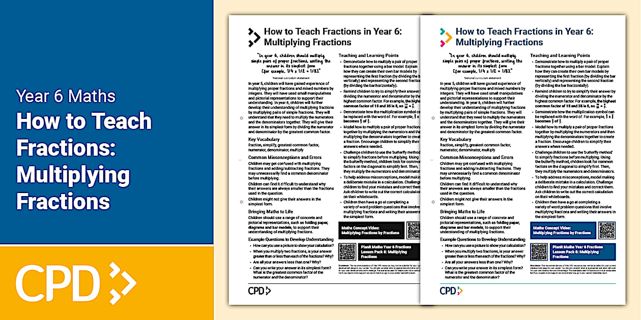 How to Teach Fractions in Year 6: Multiplying Fractions