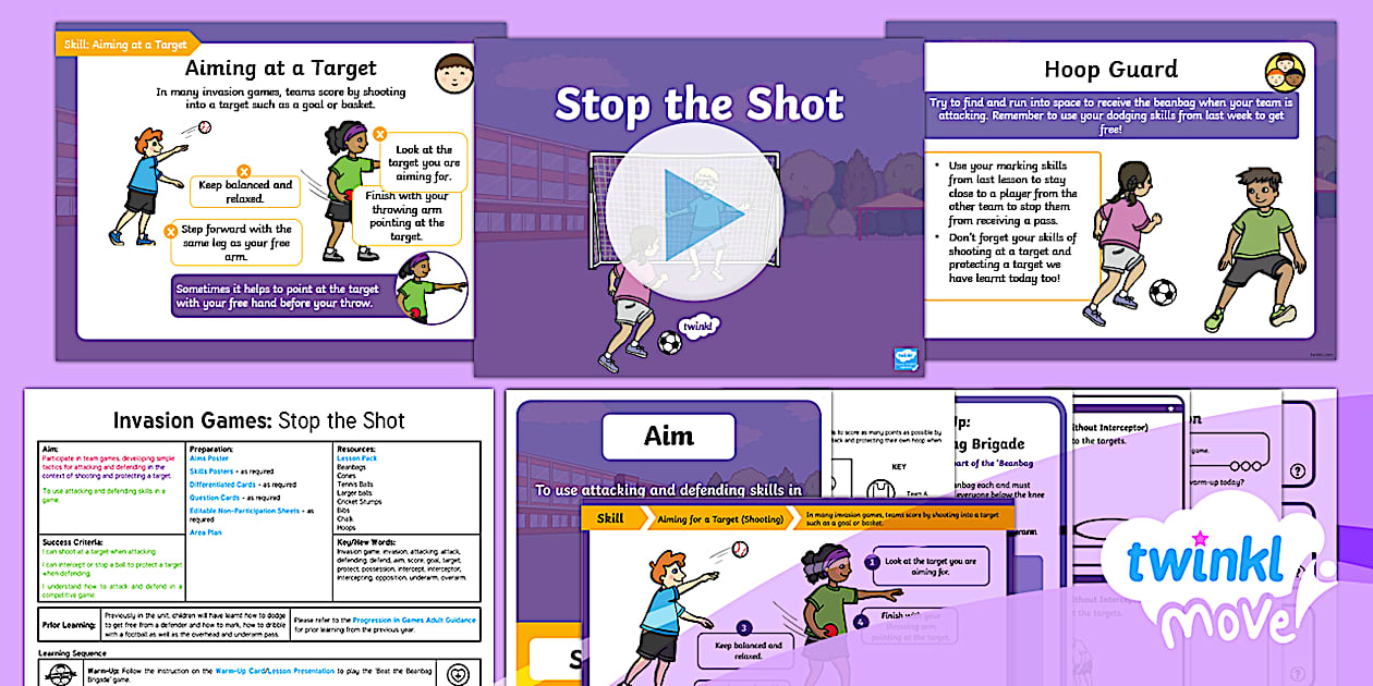 👉 Twinkl Move PE - Year 2 Invasion Games Lesson 5 - Underarm and overarm