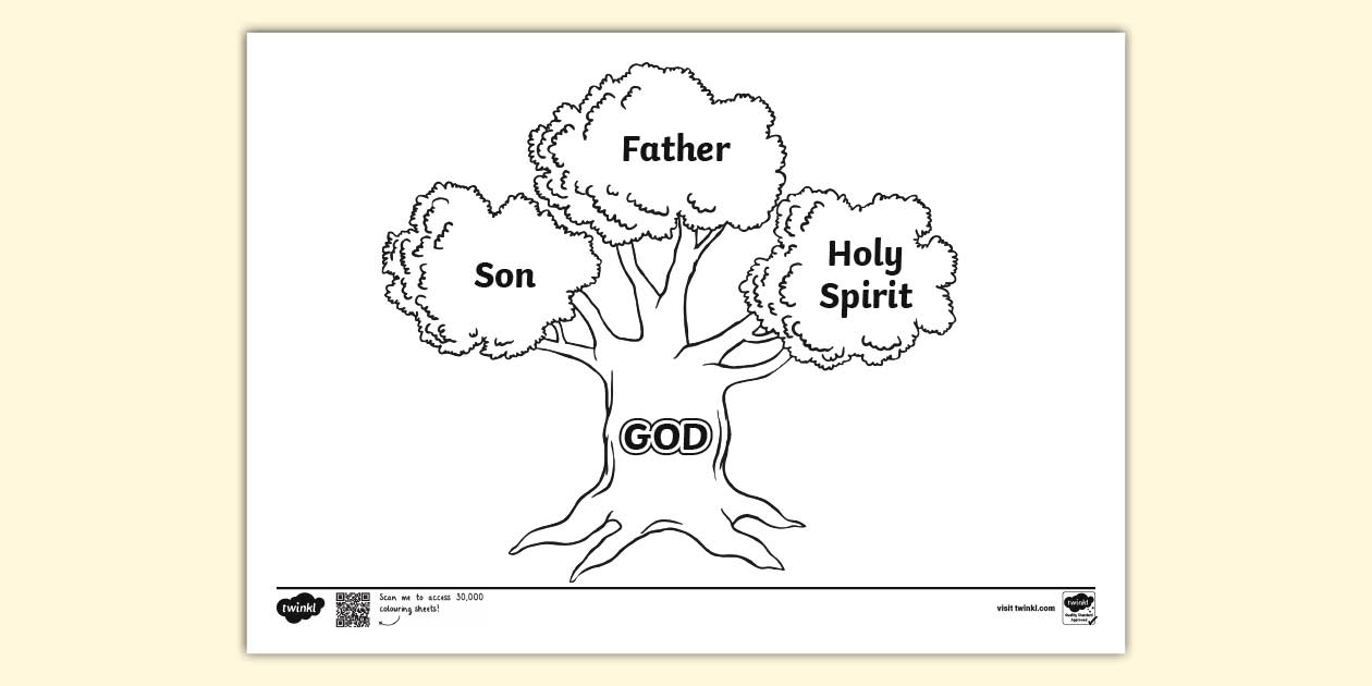 The Holy Trinity Tree Colouring | Colouring Sheets - Twinkl