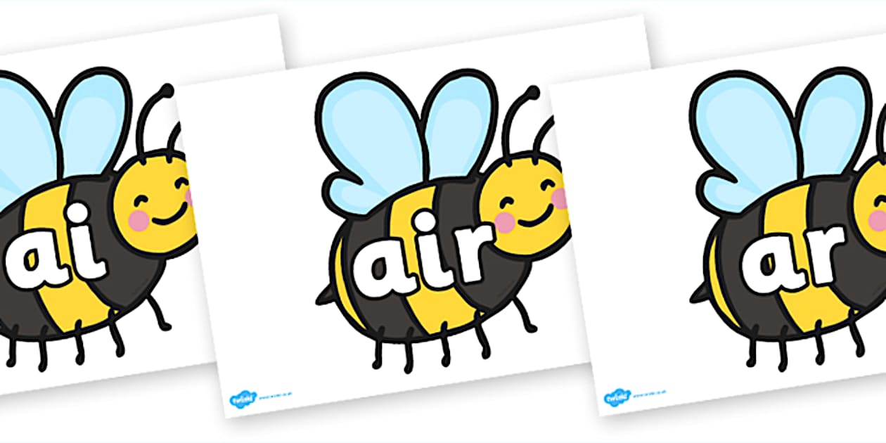 Cursive Phase 3 Phonemes On Bees (teacher made) - Twinkl