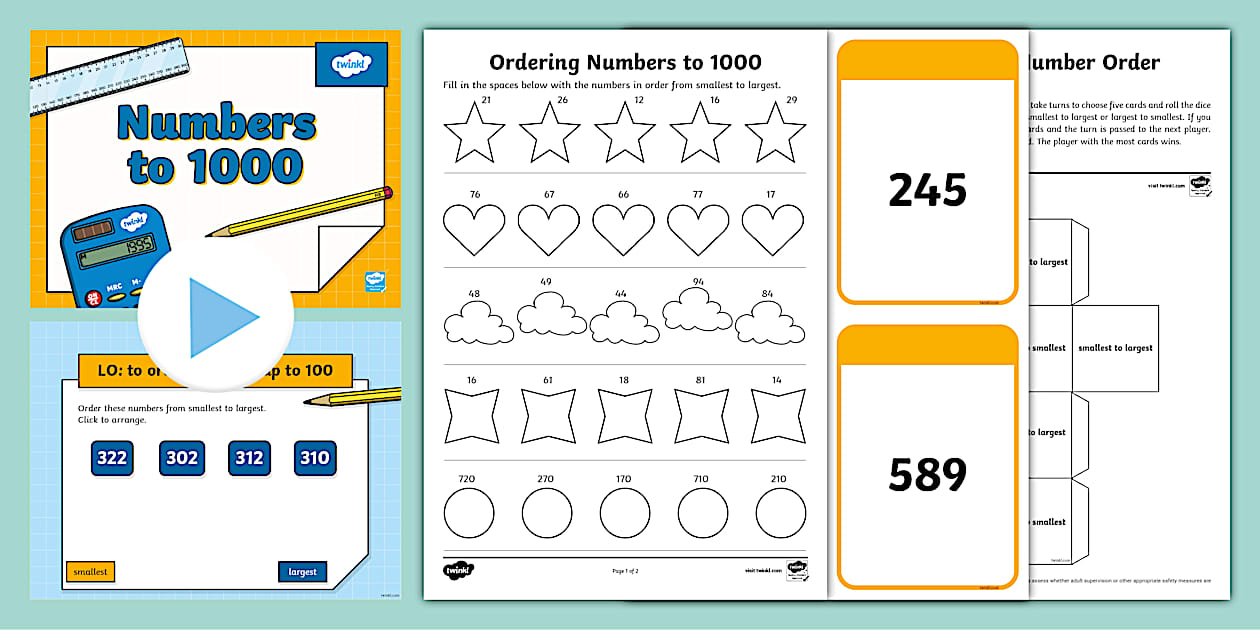 Year 2 Numbers to 1000 Resource Pack 4 (teacher made)