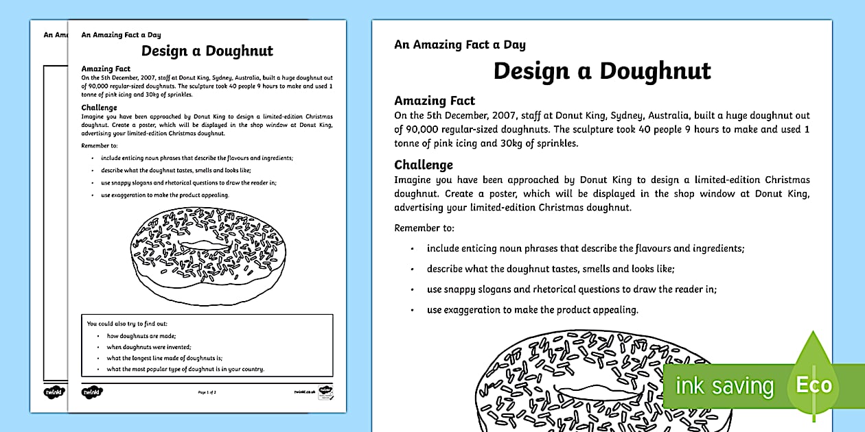 Design a Doughnut Worksheet / Worksheet (teacher made)