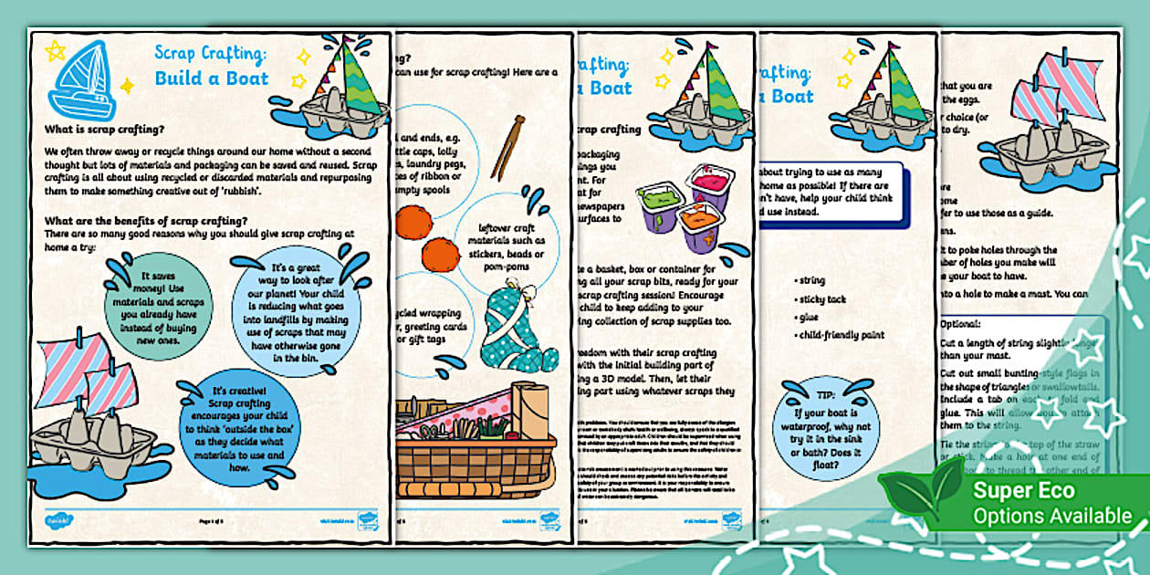 Scrap Crafting: Build a Boat (teacher made) - Twinkl