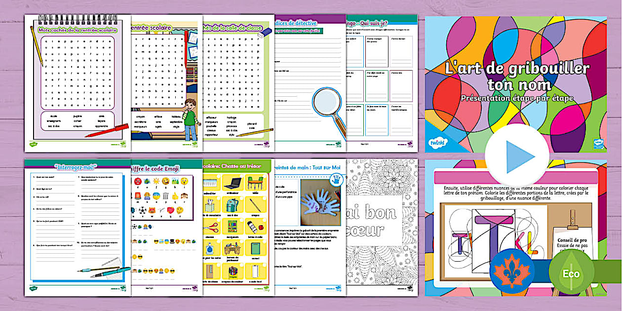 Canadian Back to School First Week Activity Pack French