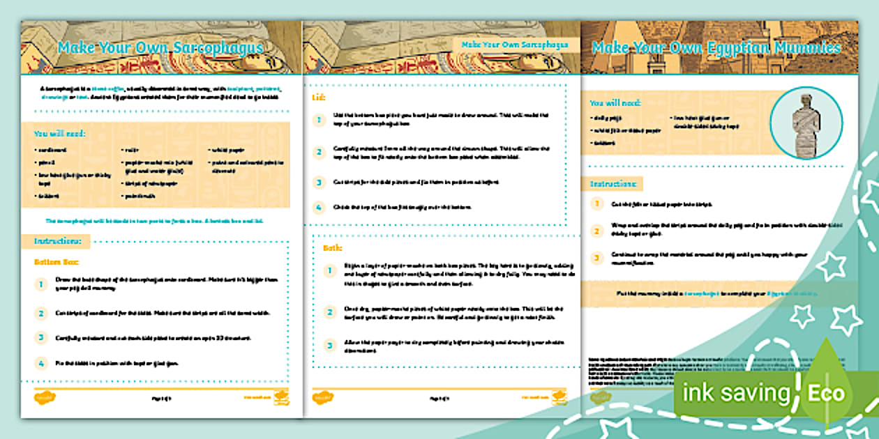 Make an Ancient Egyptian Mummy & Sarcophagus (Ages 7 - 11)