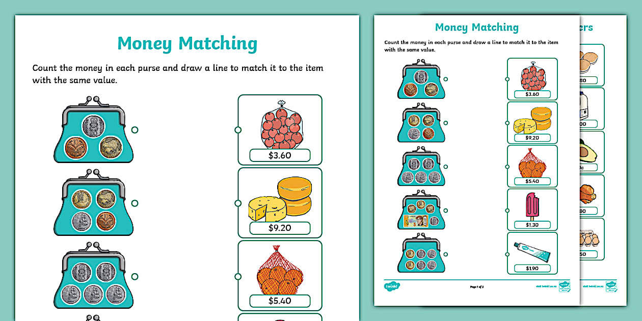 Money Matching Activity - Twinkl