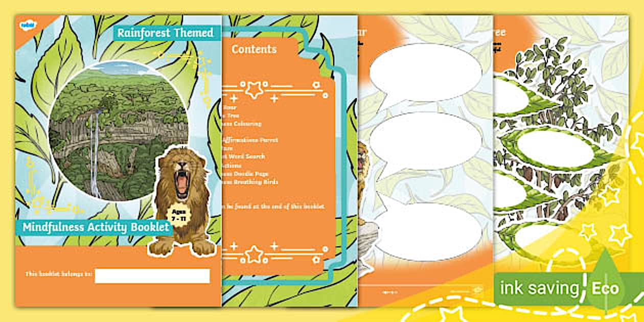 Rainforest-Themed Mindfulness Activity Booklet (Ages 7 - 11)