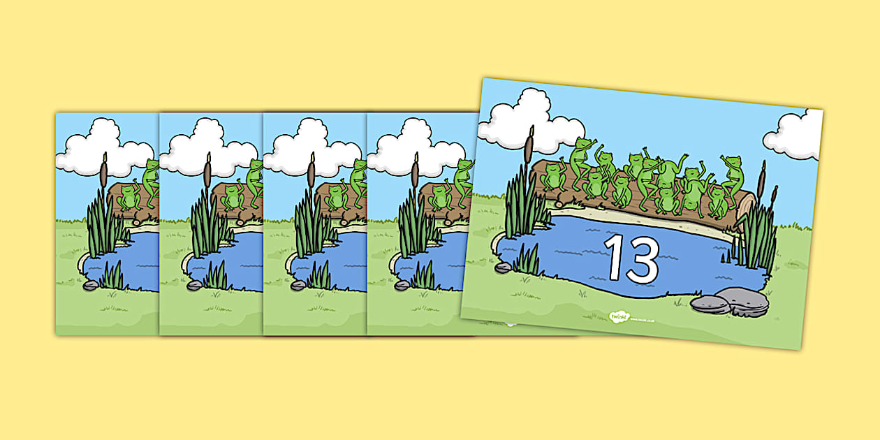 5 Speckled Frogs 0 to 20 on a Log (teacher made) - Twinkl