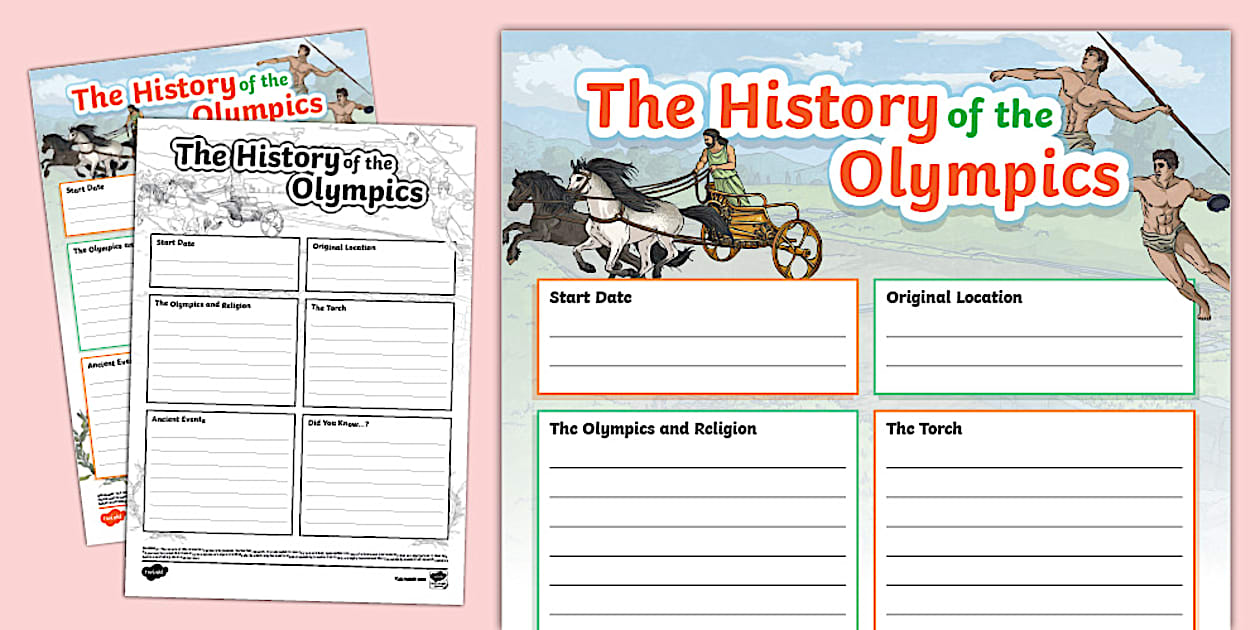 History of the Olympics Fact File Template (teacher made)