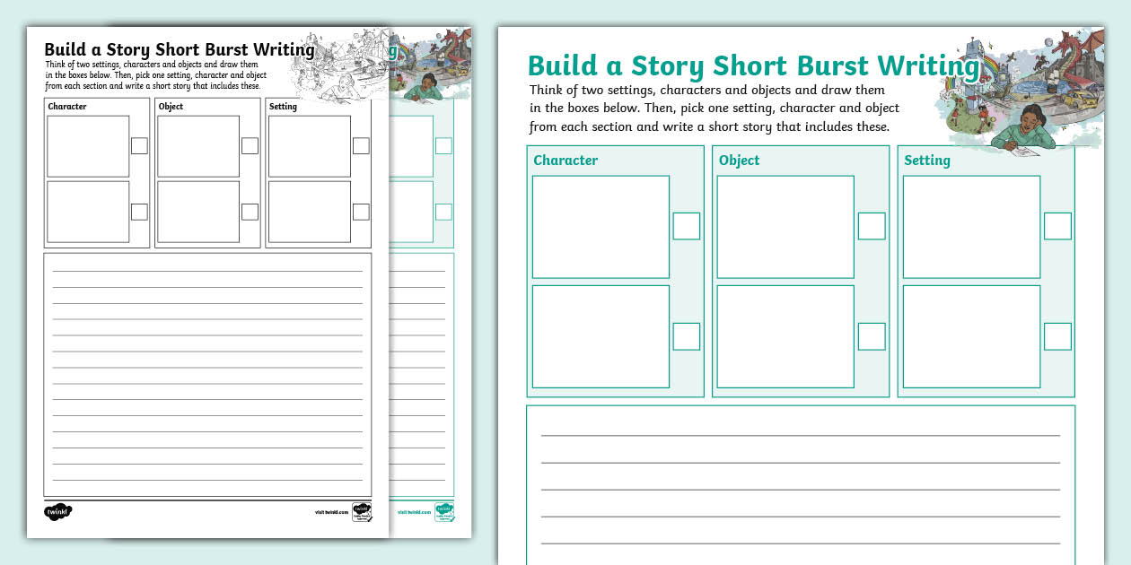 Build A Story Short Burst Writing Template (teacher made)