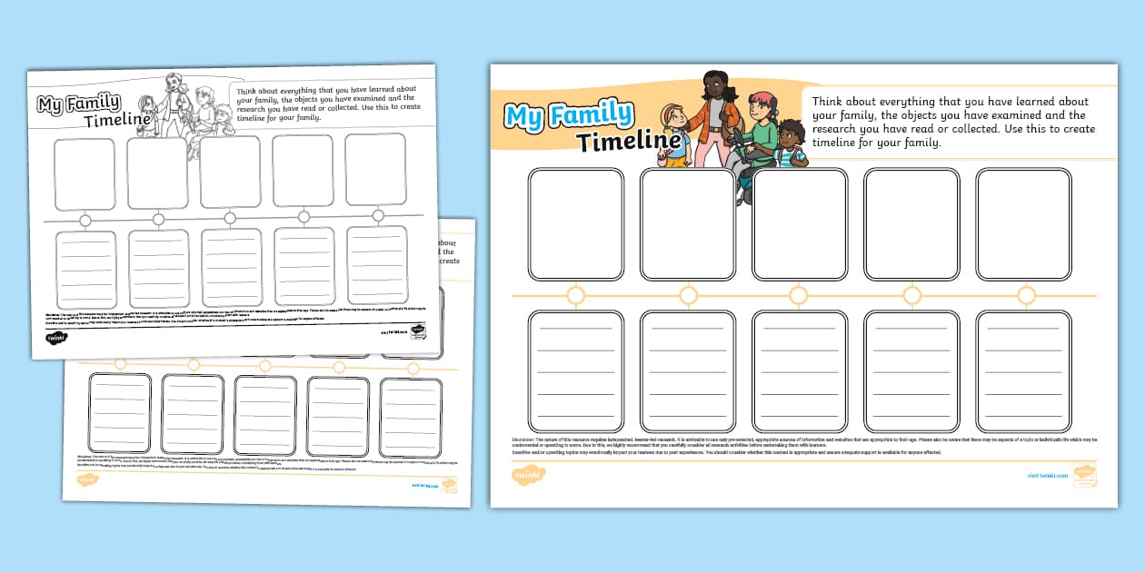 My Family Timeline Worksheet (teacher made) - Twinkl