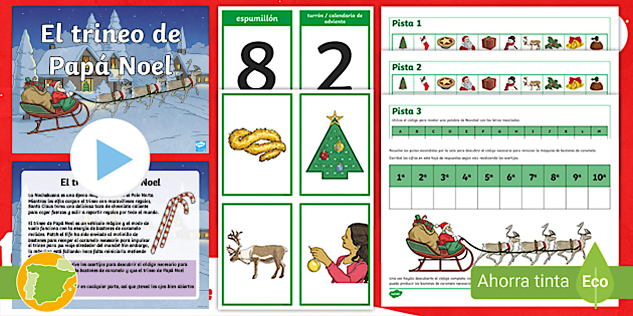 Escape Room imprimible de Navidad para Primaria - Twinkl