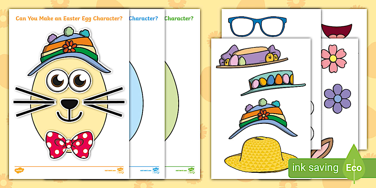 Design an Easter Egg Character Cutting Skills Activity