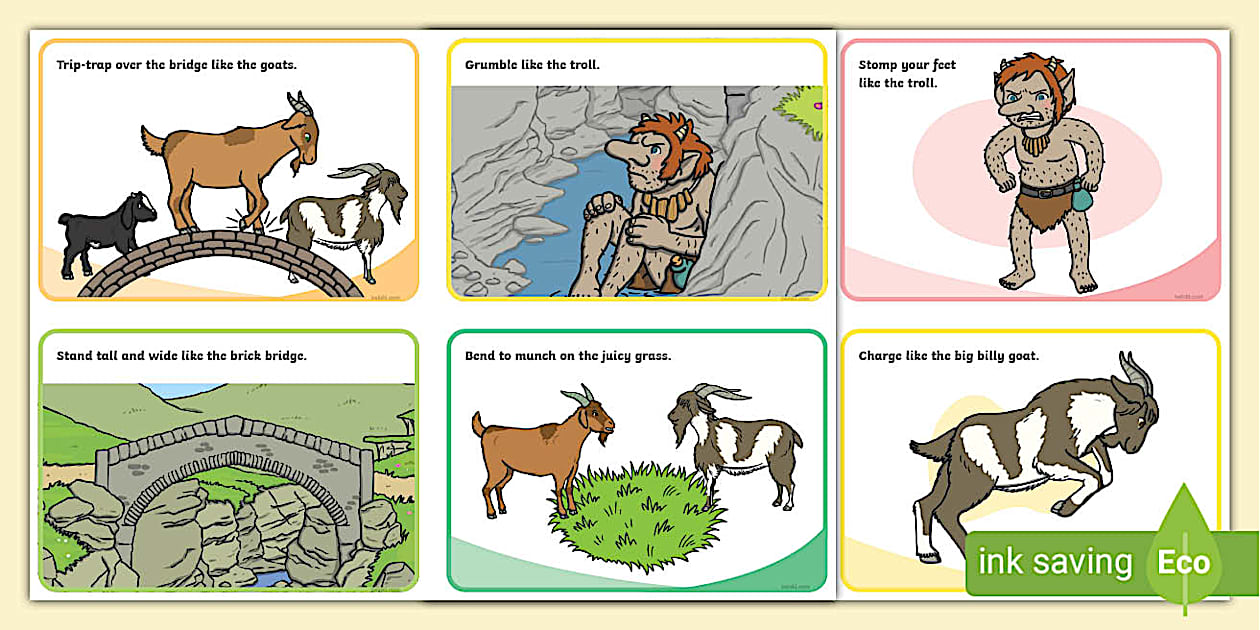 The Three Billy Goats Gruff Brain Break Action Cards