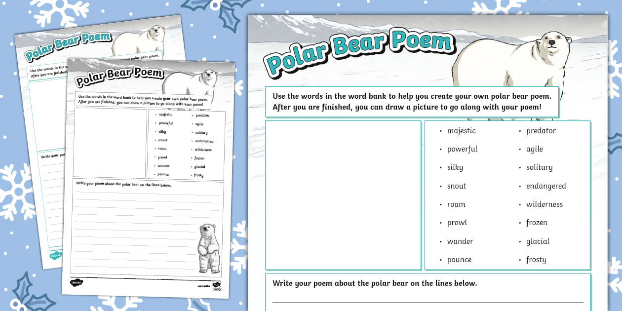KS2 Polar Bear Poem Writing Template (teacher made) - Twinkl