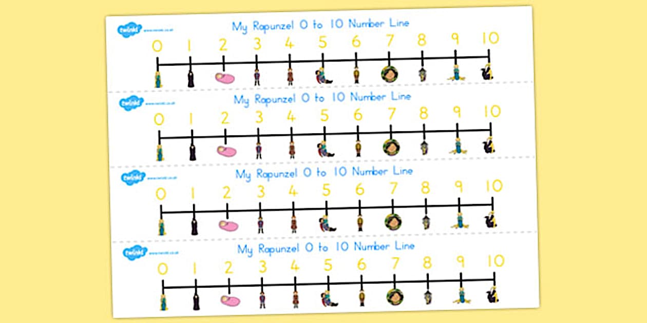 Rapunzel Number Lines 0-10 (teacher made) - Twinkl