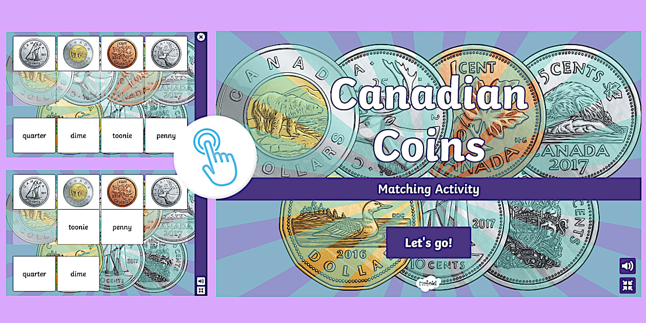 Canadian Coins Interactive Matching Activity (teacher made)