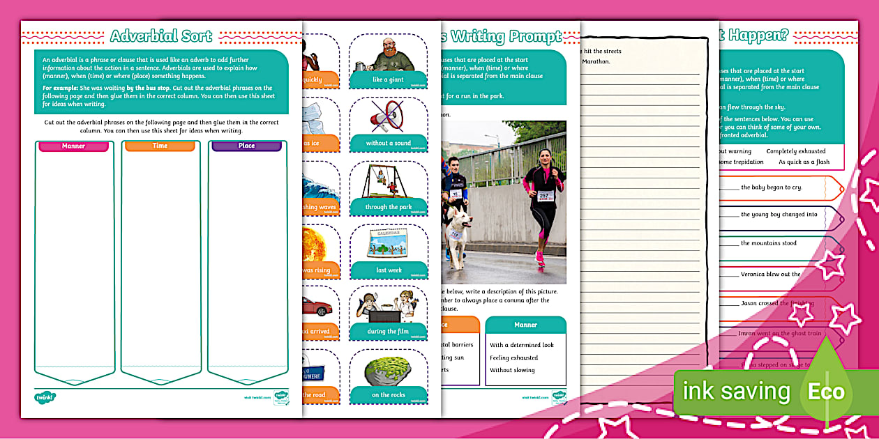 Fronted Adverbials: Worksheet (teacher made) - Twinkl