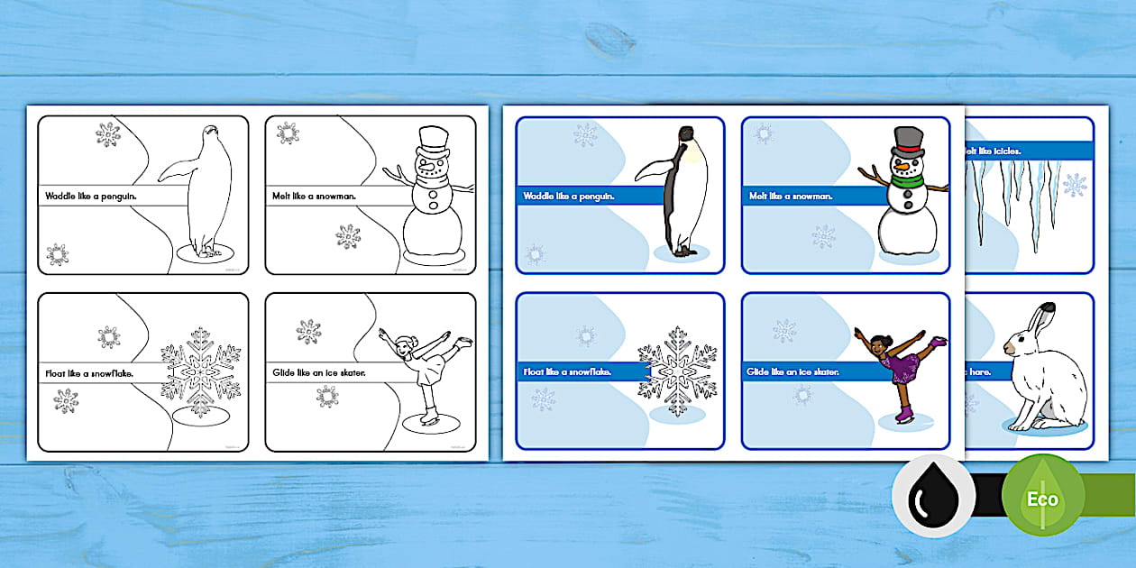 Winter in Canada Gross Motor Activity Cards - Grades K-3