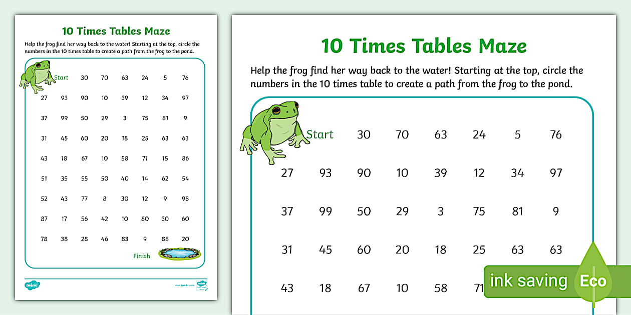 👉 10 Times Table Maze Maths Activity - Twinkl