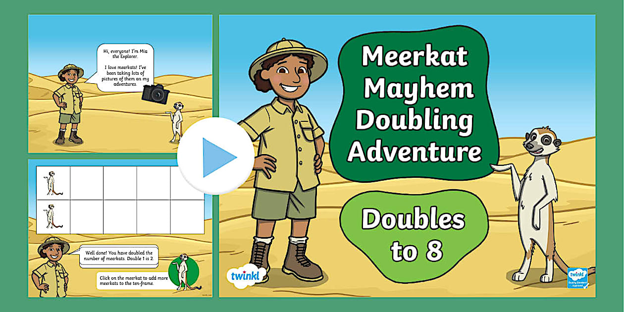 👉 Meerkat Mayhem Doubling Adventure - Doubles to 8 PowerPoint