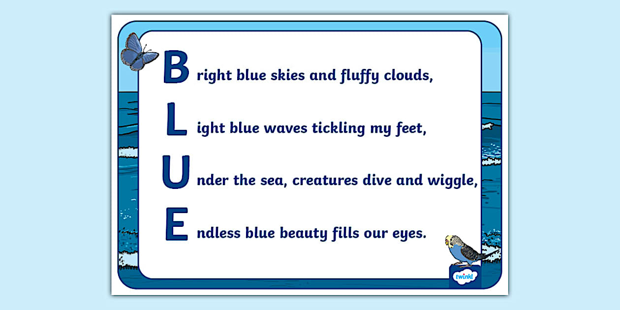 Blue Acrostic Poem Example - English Acrostic