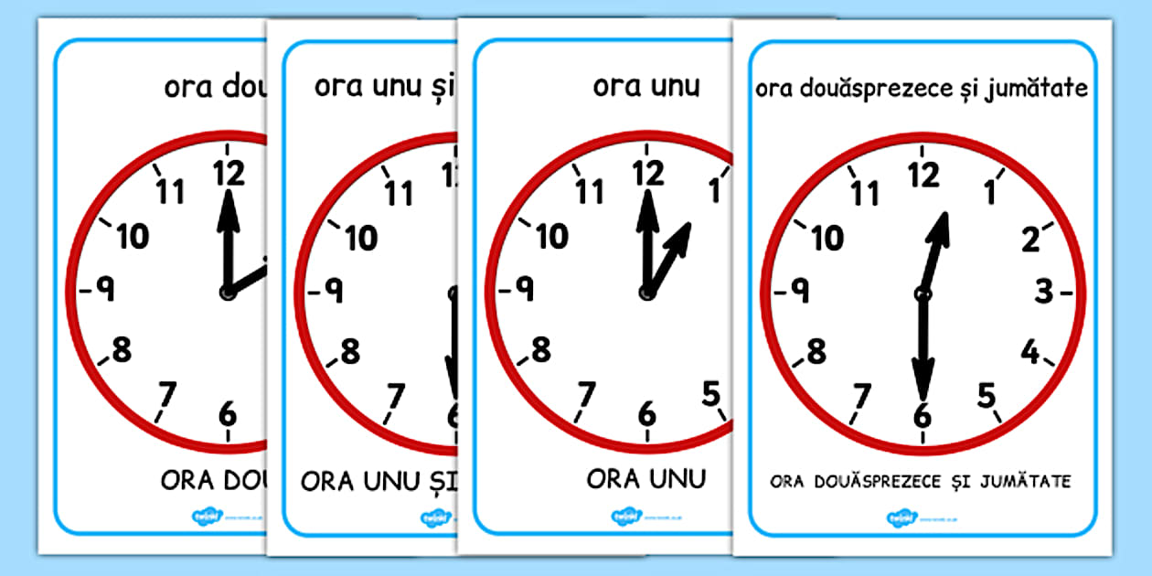 Citim ceasul la ora fixa și la și jumătate - Planșe