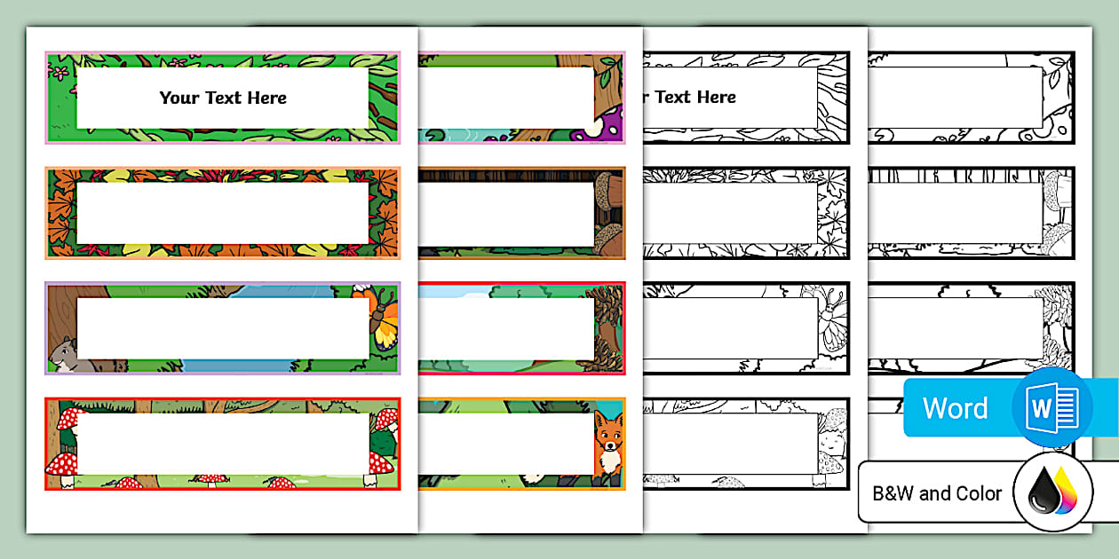 Editable Forest School Labels and Name Tags - Twinkl