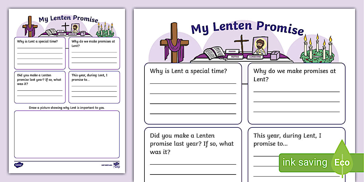 My Lent Promise Writing Frame (teacher made) - Twinkl