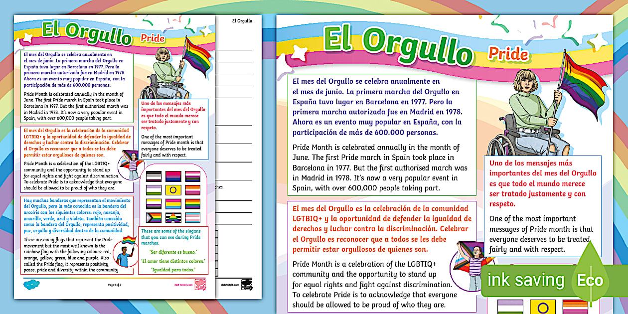 👉 Spanish: Pride Month Activity | Pride en Español | Twinkl
