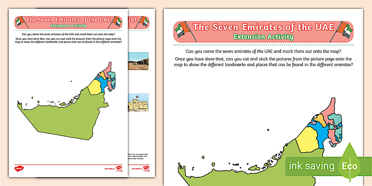 The Seven Emirates of the UAE - Extension Activity - Twinkl