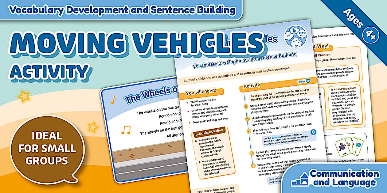EYFS Communication and Language Activity: Moving Vehicles