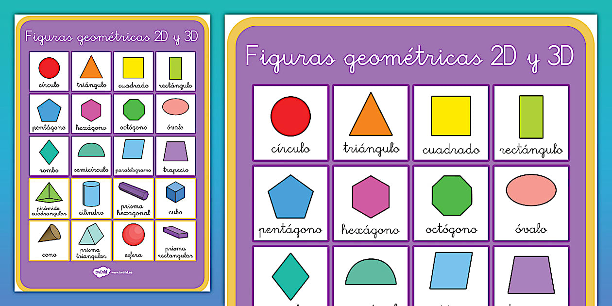 Póster: Figuras geométricas 2D y 3D (teacher made)