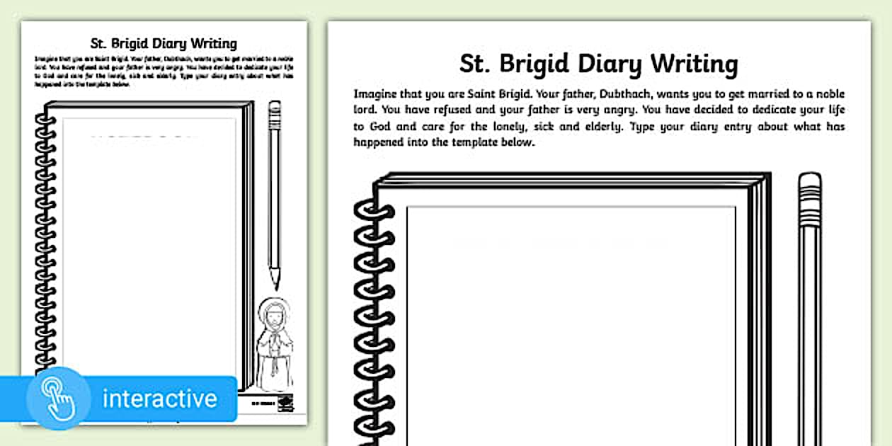 St. Brigid Diary Writing Worksheet (teacher made) - Twinkl