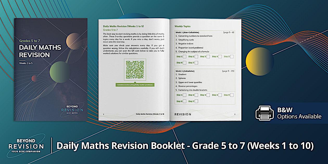 👉 Daily Maths Revision Booklet - Grade 5 to 7 (Weeks 1 to 10)