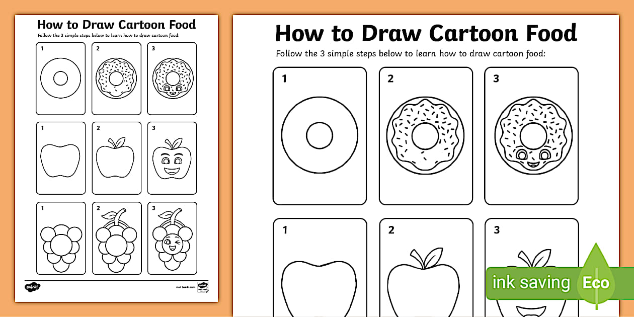 How to Draw Cartoon Food | Twinkl | KS1 | Art and Drawing