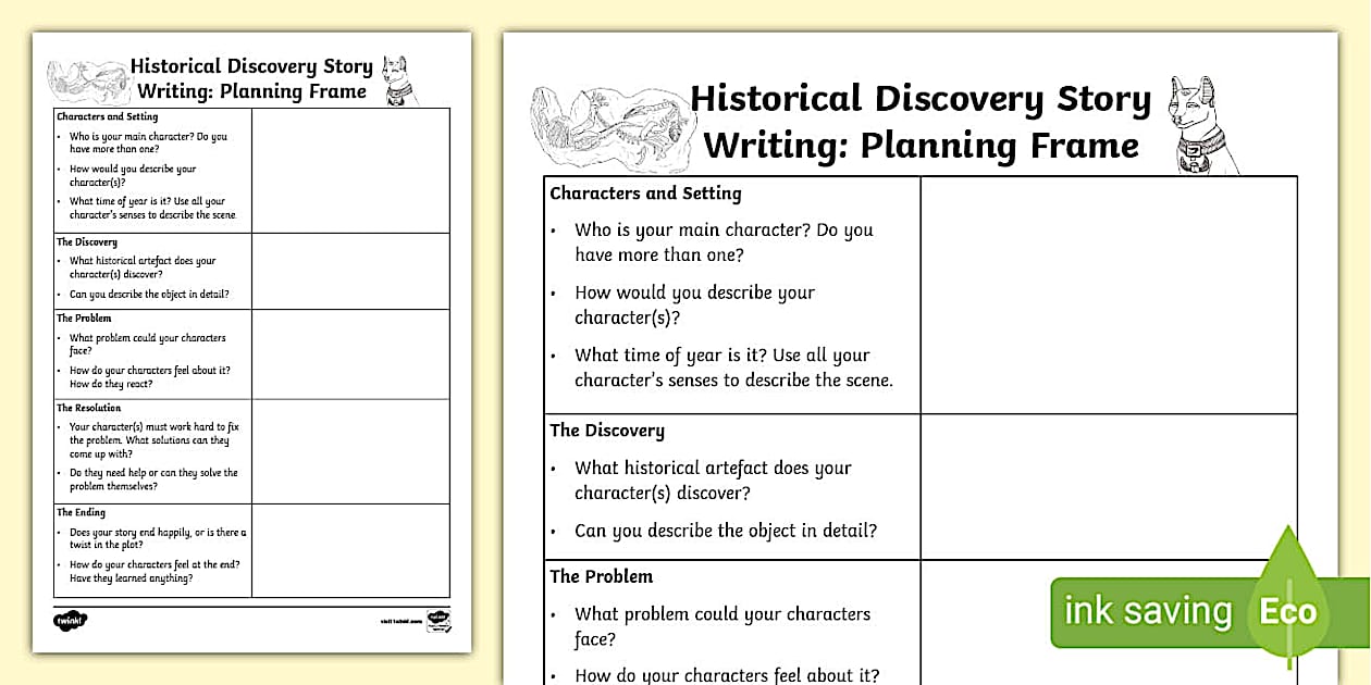 KS2 Historical Discovery Story Writing Planning Frame