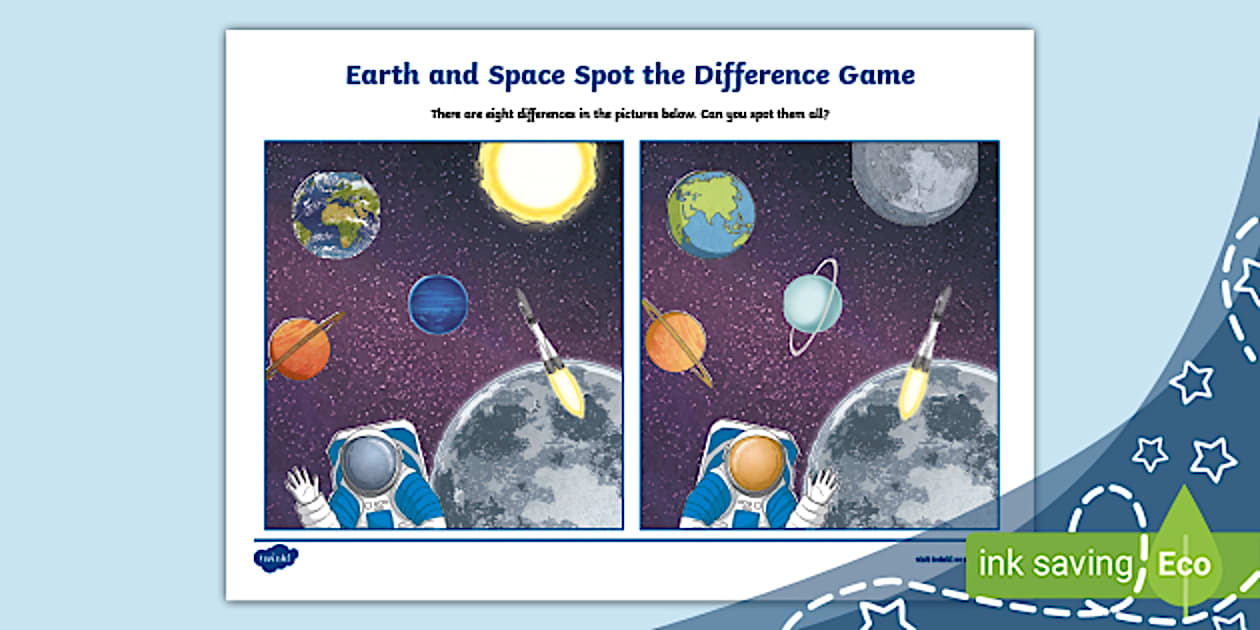 Space-Themed Spot the Difference Game - Twinkl