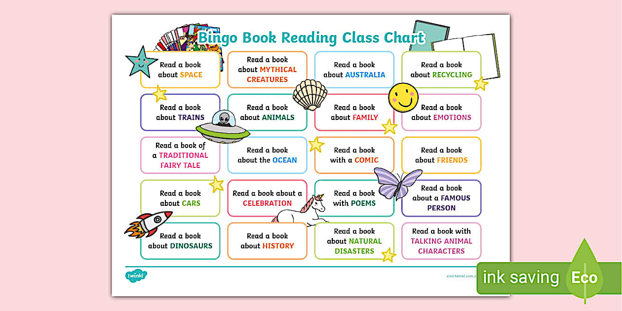 Bingo Book Reading Class Chart