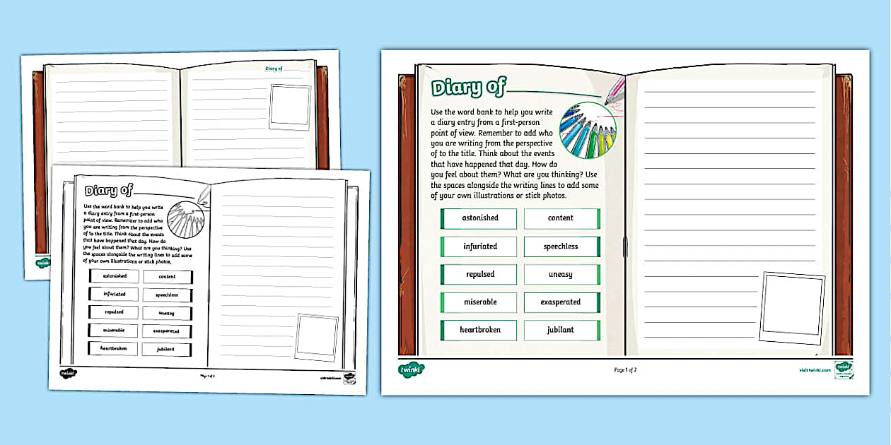 KS2 Blank Diary Writing Frame (teacher made) - Twinkl