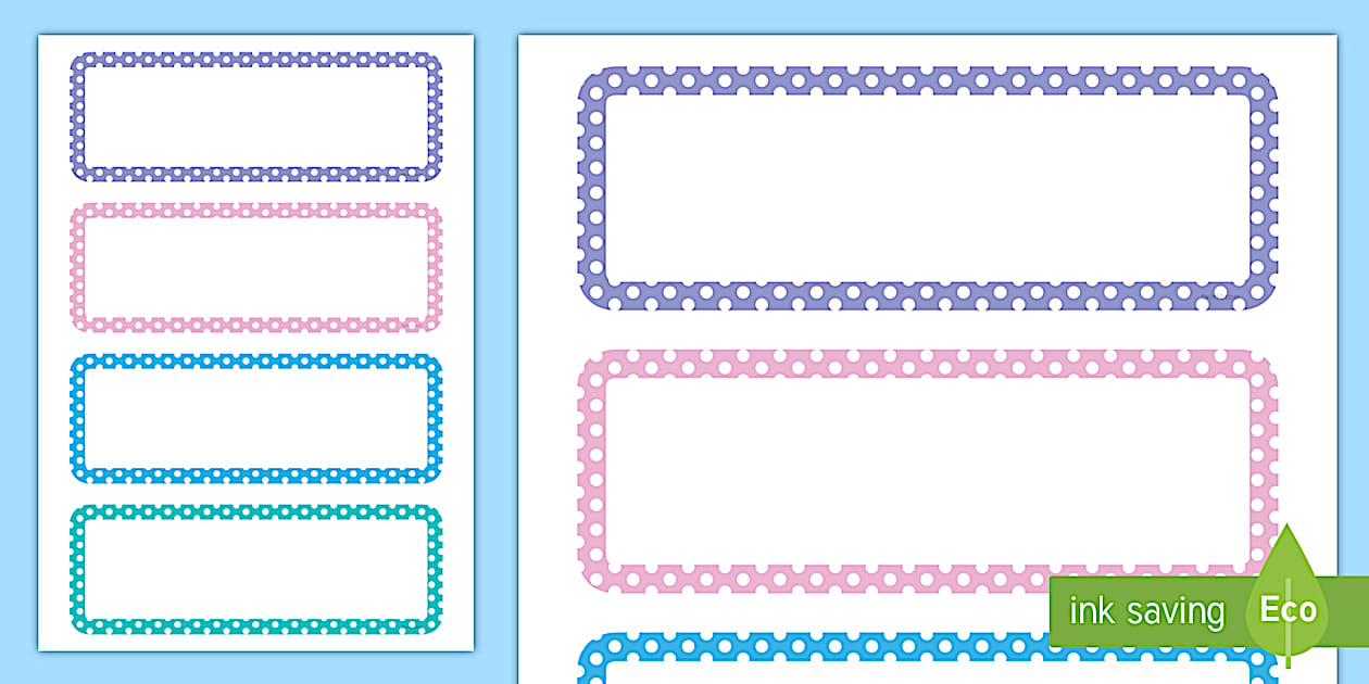 👉 Pastel Polka-Dot Tray Labels (Four to a Page) - Twinkl