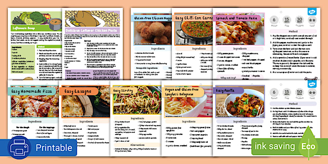 Easy Recipes For Kids | Dinner Recipes Bumper Pack - Twinkl