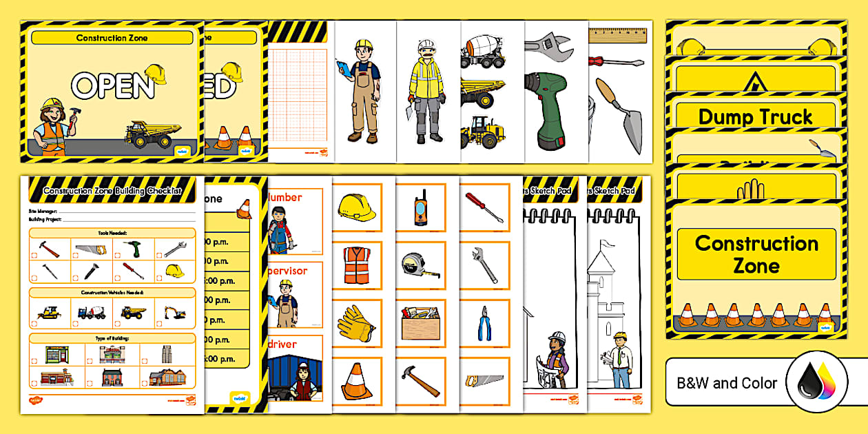 Construction Zone Dramatic Play Pack (Teacher-Made) - Twinkl