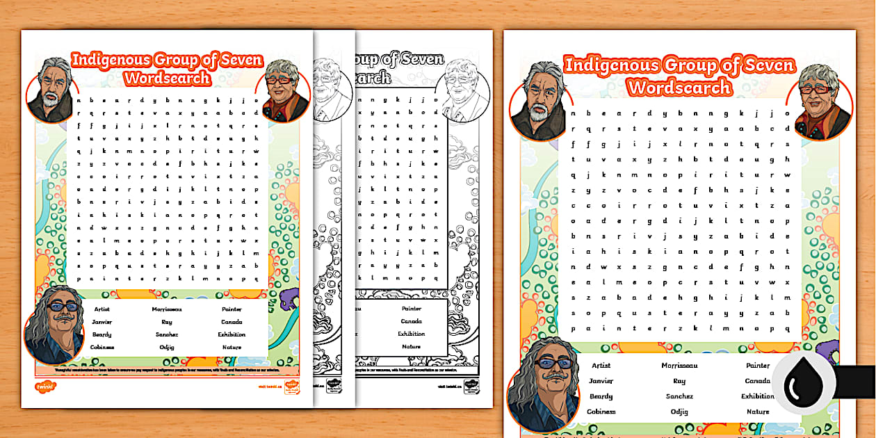 FREE! - Indigenous Group of Seven Word Search (teacher made)